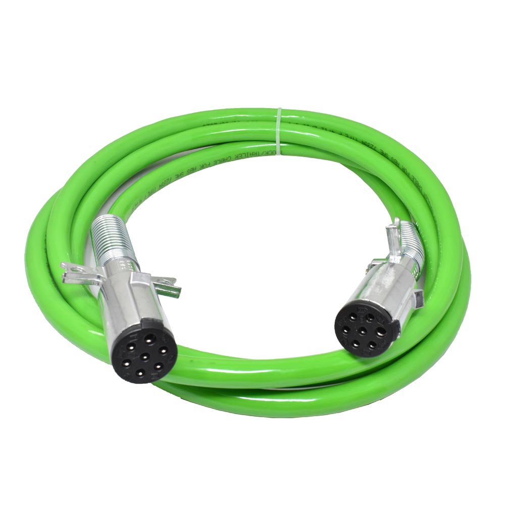 Pro Trucking Products: 12' 7-Way Straight ABS Cable Assembly, Metal Plugs