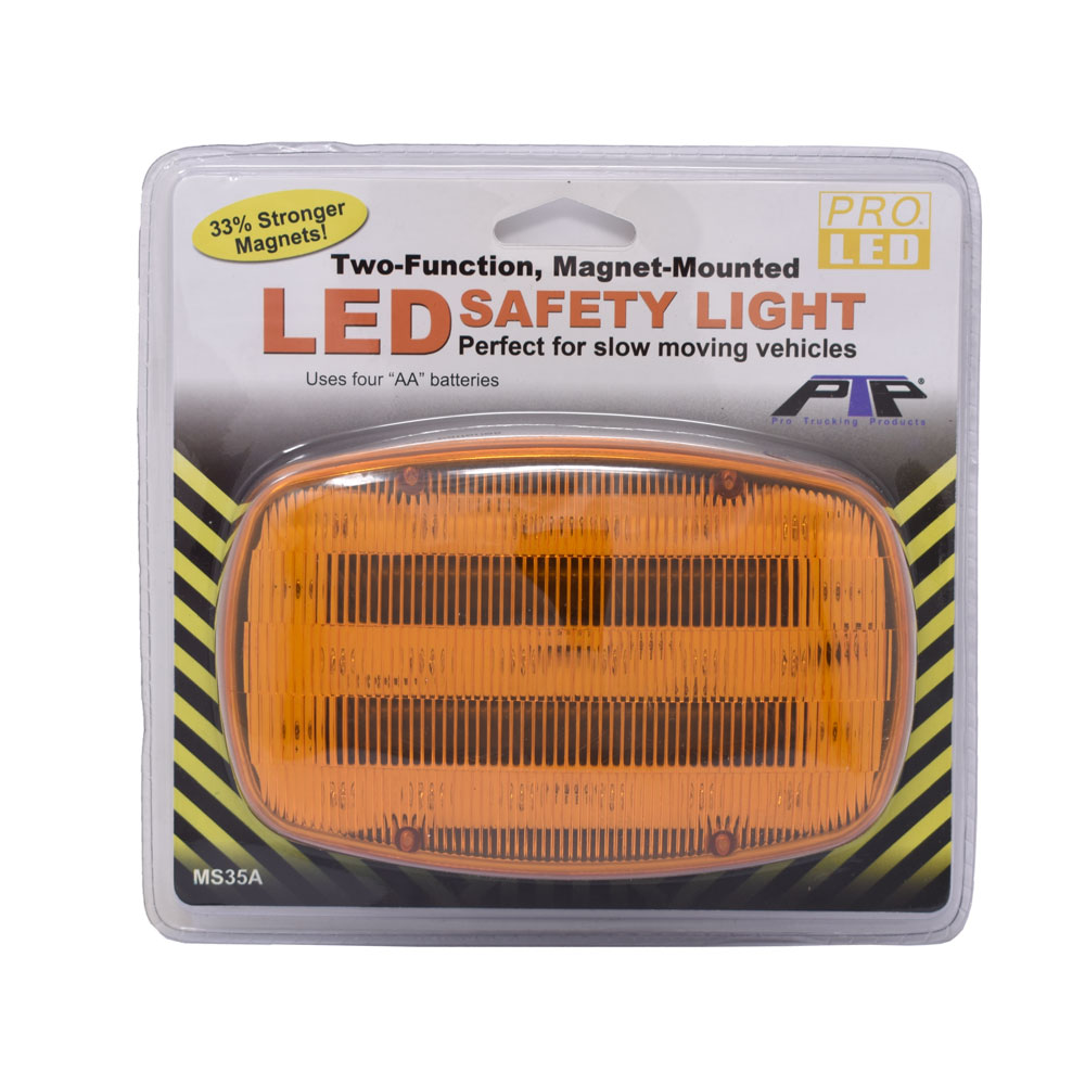 Pro Trucking Products: Amber LED 2 Function Safety Light with Magnet Mount
