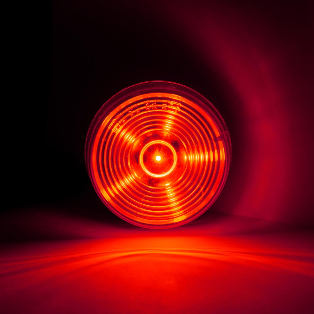 Pro Trucking Products: 2" Round Red Marker Light With Starburst Pattern