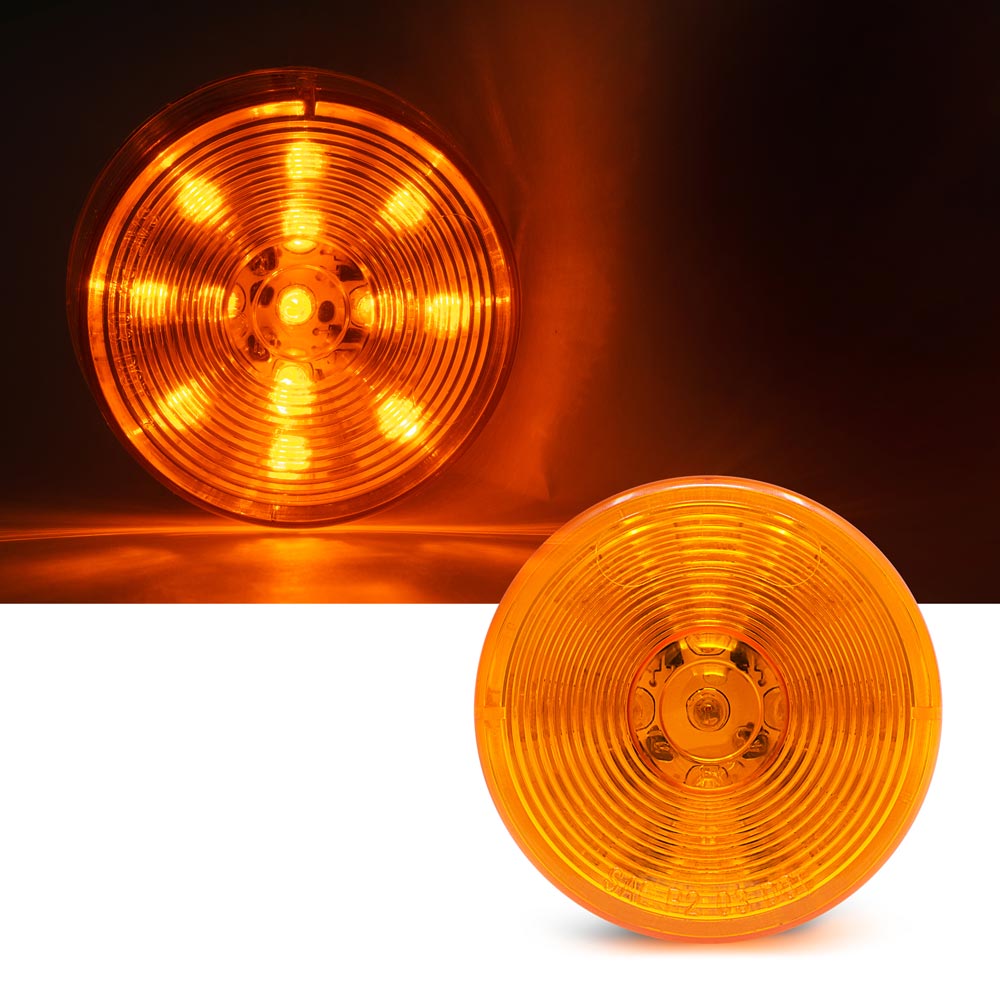 Pro Trucking Products: 13 LED 2-1/2" Round Amber Starburst Marker Lights