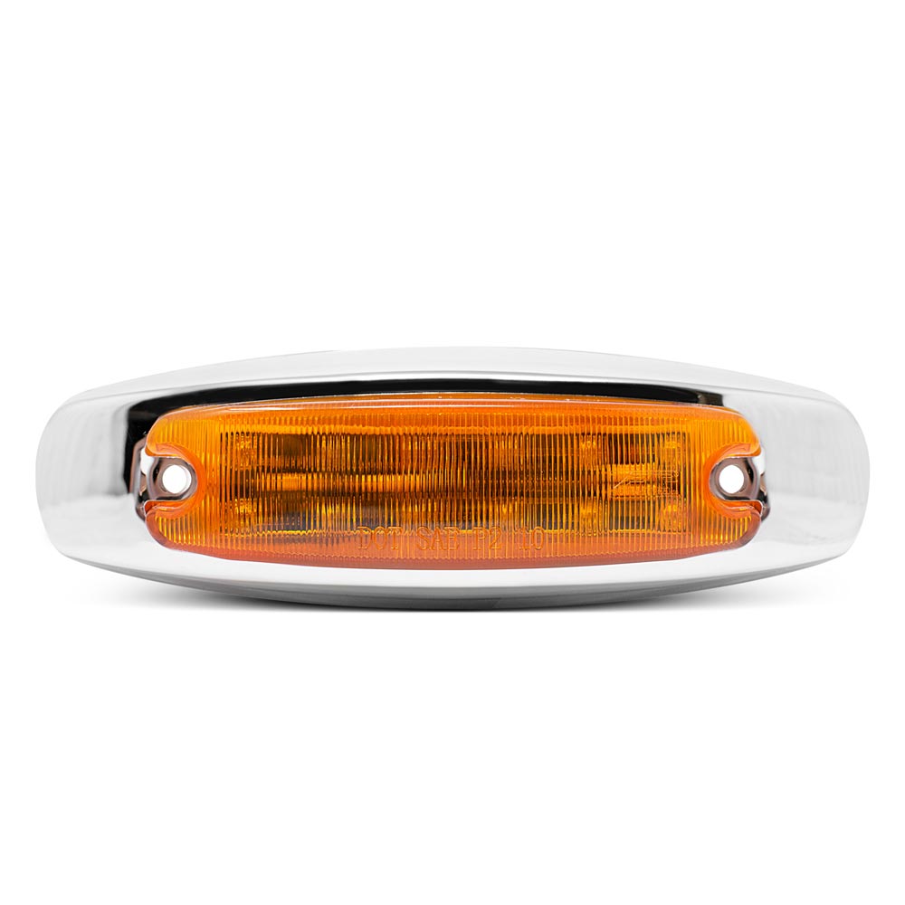 Pro Trucking Products: Peterbilt Amber LED Marker Light With Chrome Bezel