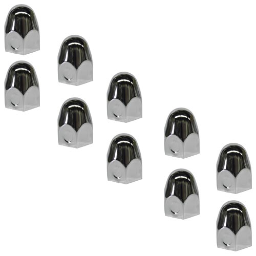 Pro Trucking Products: 1-1/2" x 2" Chrome Lug Nut Covers, Pack of 10