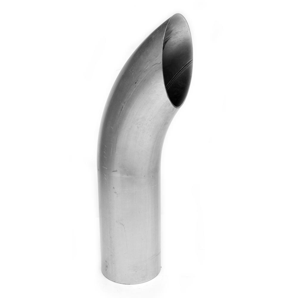 Pro Trucking Products: 5" OD x 20" Long Curved Top Aluminized Stack Pipe