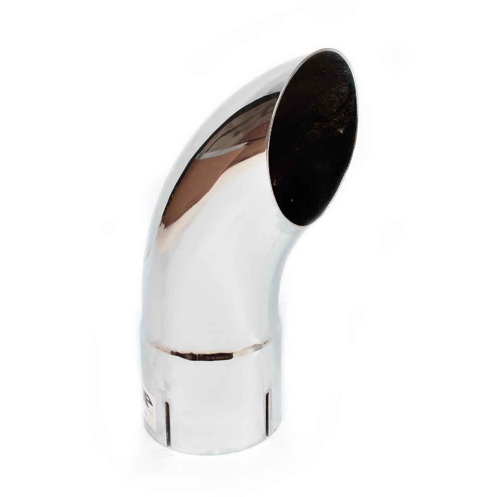 Pro Trucking Products: 4" ID x 12" Curved Top Chrome Stack Pipe