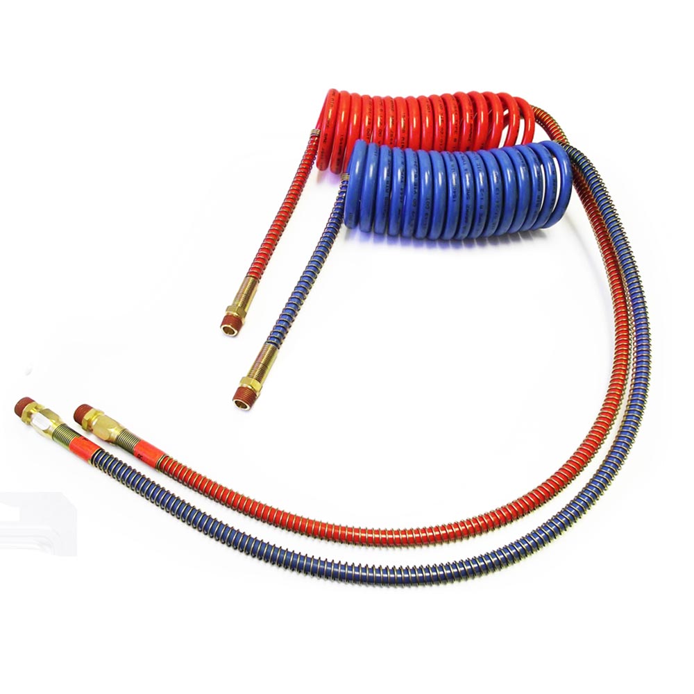 Pro Trucking Products: Red and Blue Coiled Air Hoses, 15 Ft. Long, One ...
