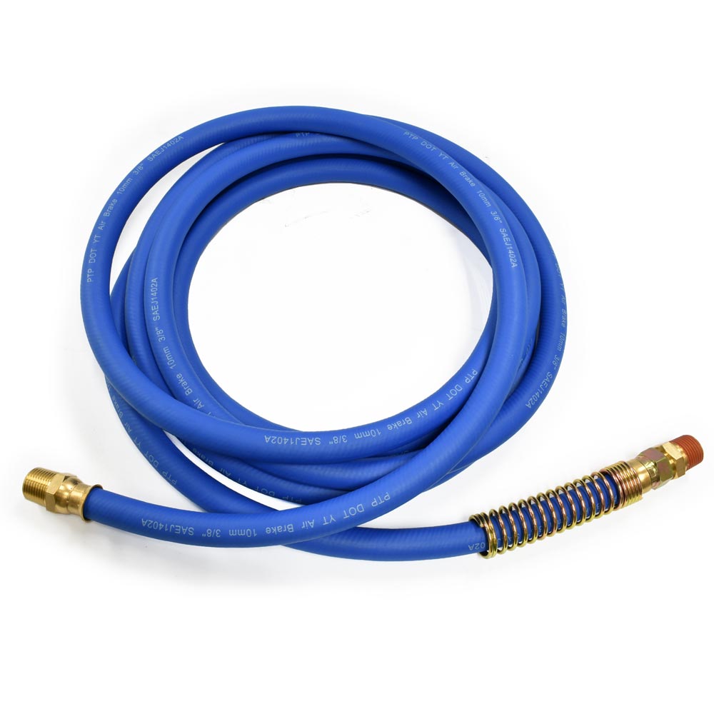 Pro Trucking Products: 15' Blue Rubber Air Brake Hose Assembly, 3/8" I ...