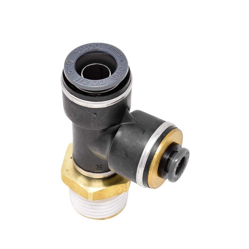 Pro Trucking Products: Push-To-Connect Male Run Tee, 1/2" NPT, 1/2 ...