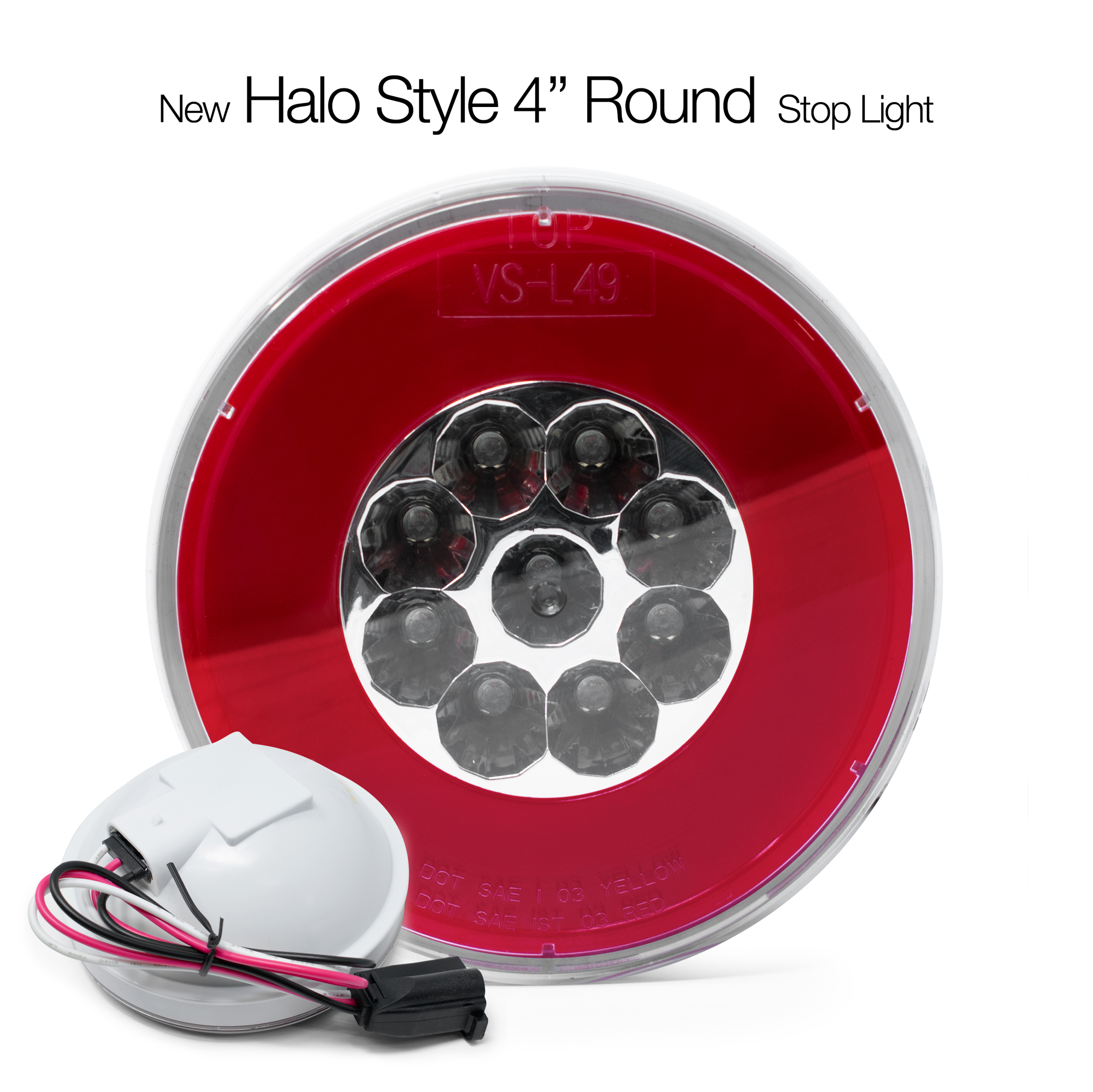 Pro Trucking Products: 4910R 4" Round Halo Stop-Tail-Turn Signal Light ...