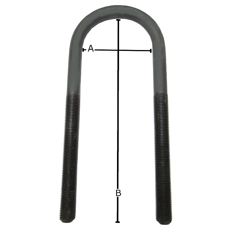 Pro Trucking Products: U-Bolt with Round Top, 1/2" Diameter Rod, 3 ...