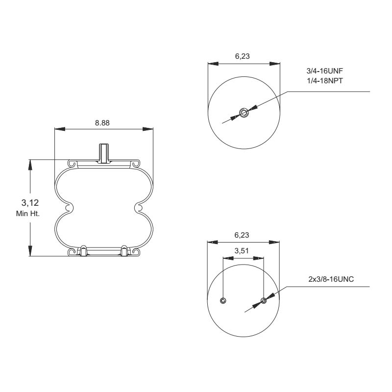 Pro Trucking Products: Double Convoluted Air Spring, Replaces Firestone ...