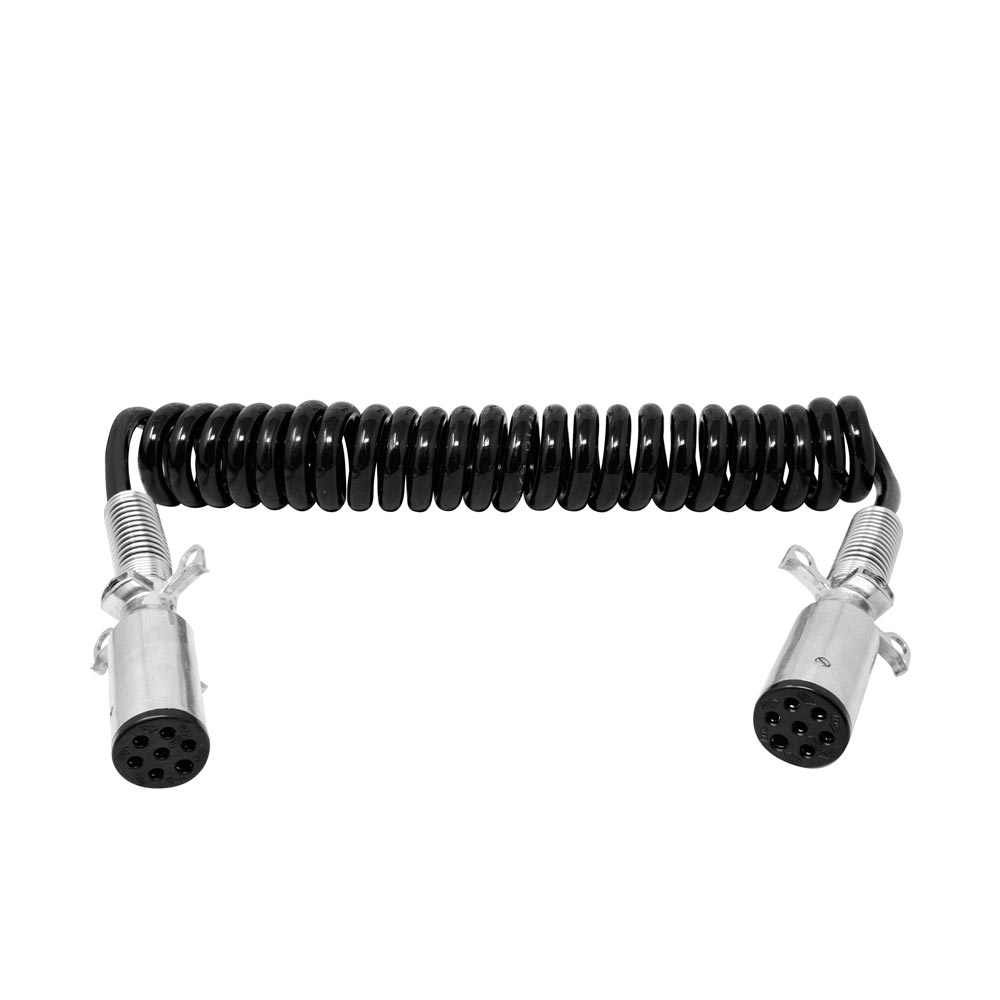 Pro Trucking Products: 12' 7-Way Coiled Electrical Cable with 12" Leads