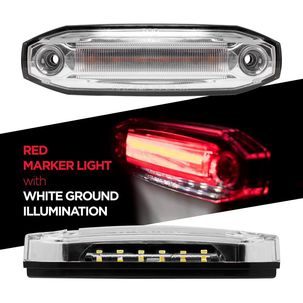 Pro Trucking Products: 6980R Red LED Side Marker Light With White ...