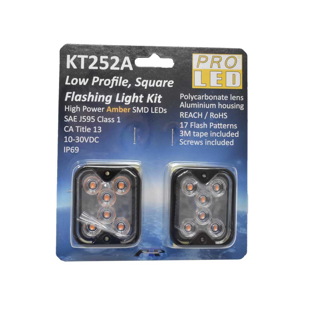 Pro Trucking Products: Pair of KT252A Low Profile Square Amber Flashing ...