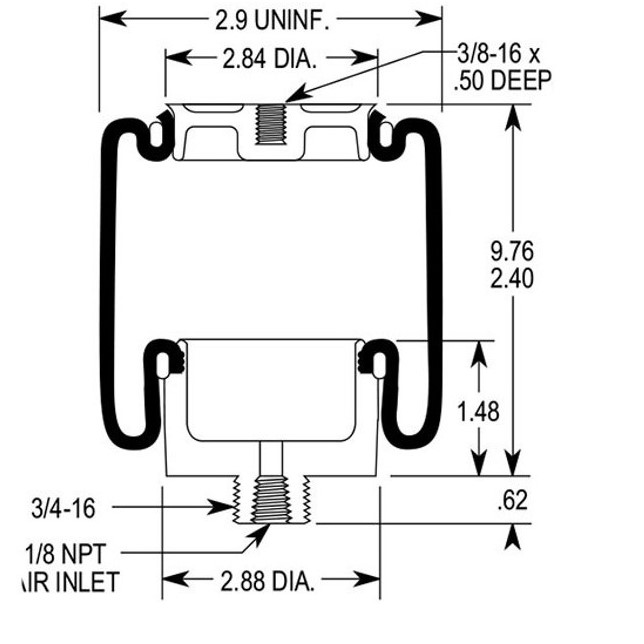 Pro Trucking Products: 7064 Cab Air Spring - Replaces Firestone W02-358 ...